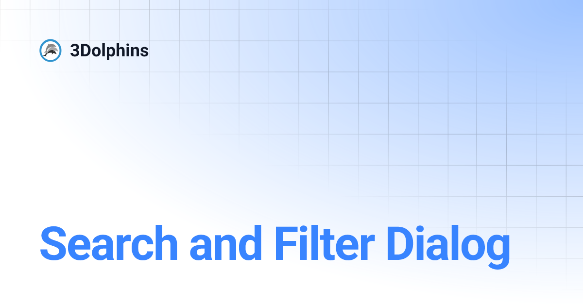 Search and Filter Dialog | 5.1 EN | 3Dolphins