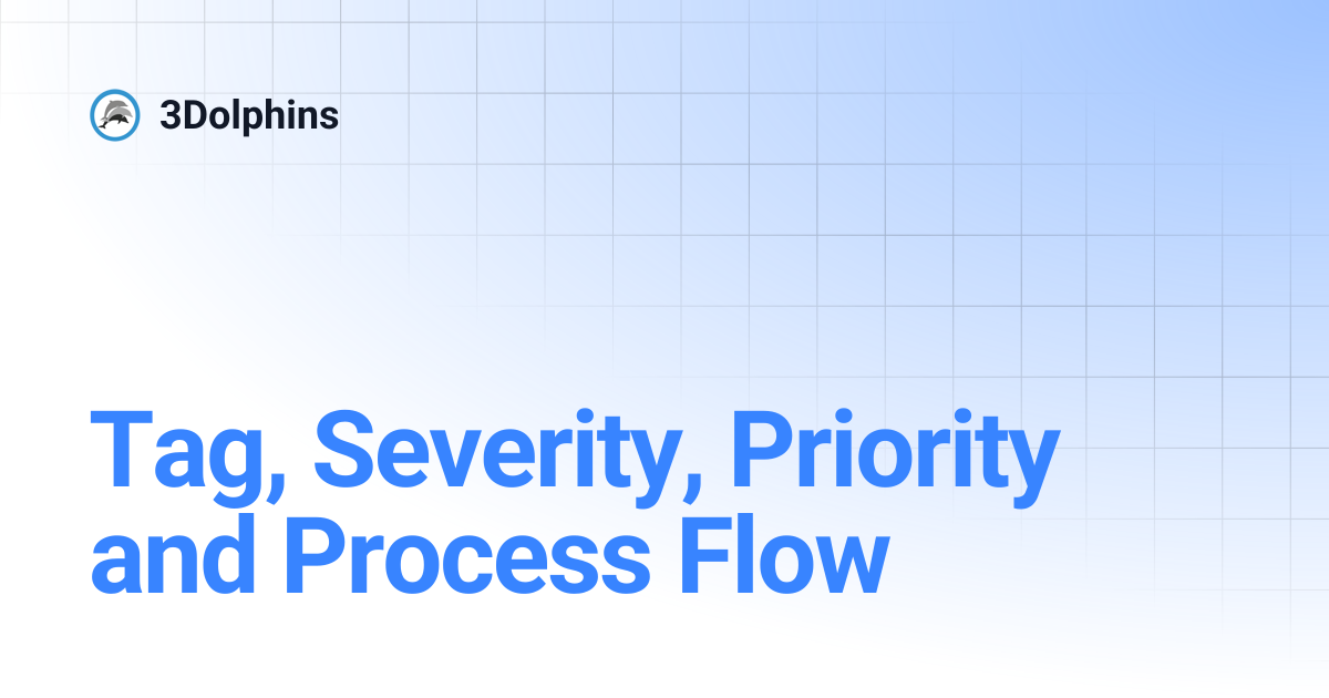 Tag, Severity, Priority and Process Flow | 3Dolphins